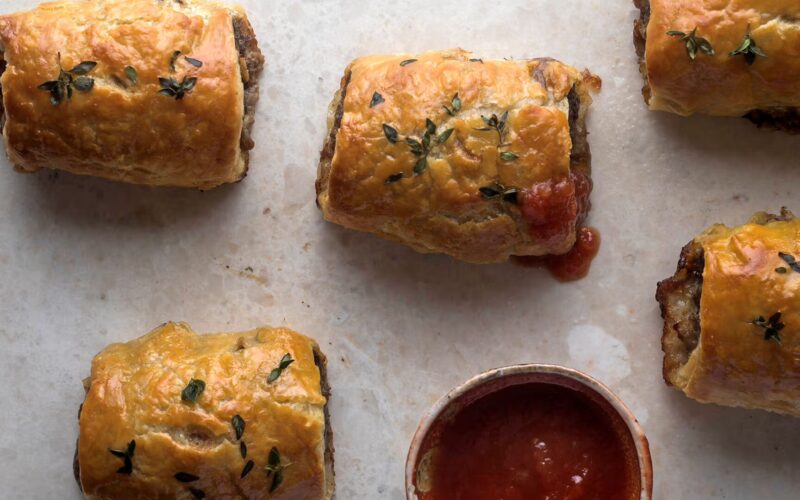 Easy homemade classic beef sausage rolls